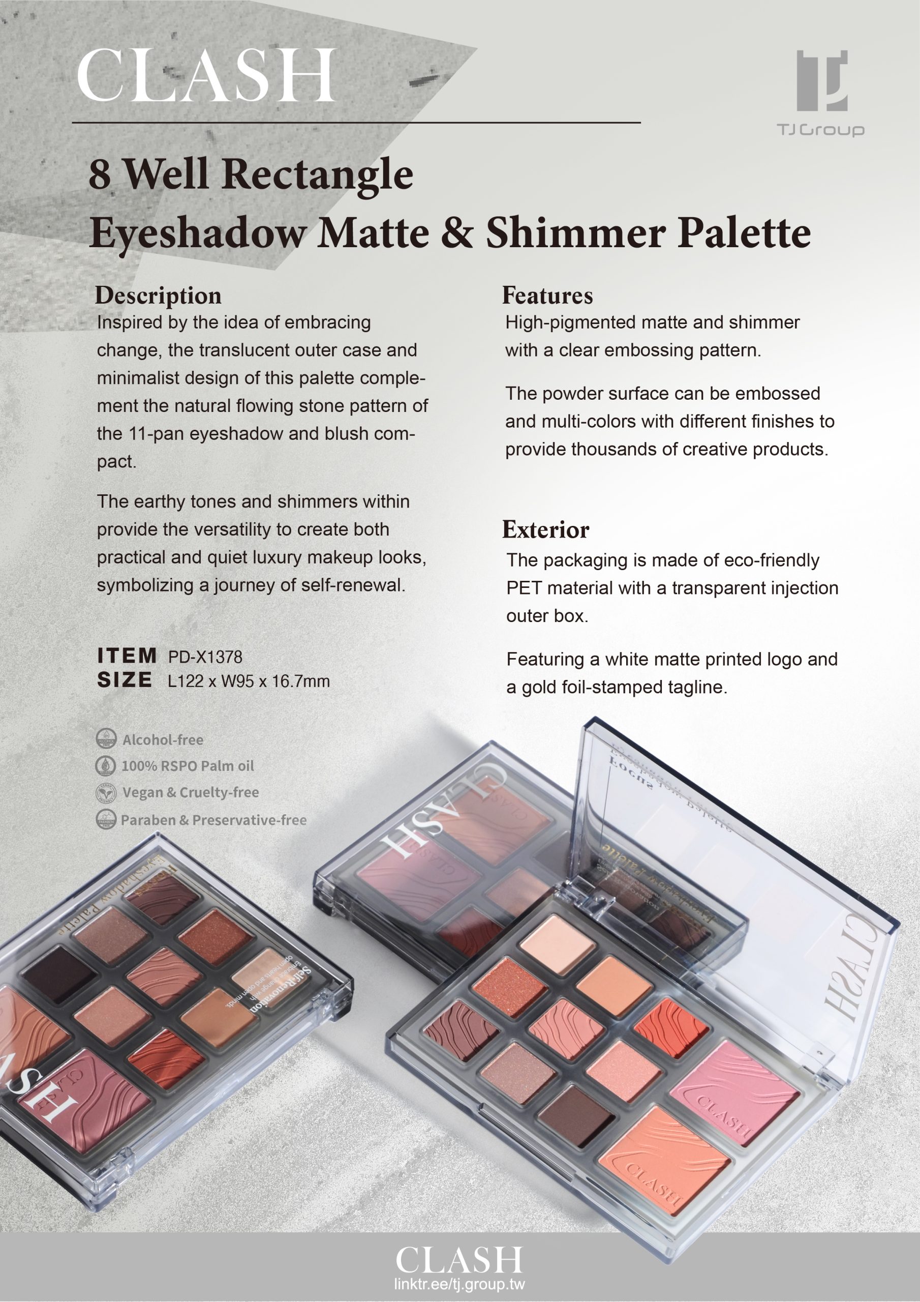 CLASH 11 Well Rectangle Eyeshadow & Blush PET Compact – TJ Enterprise